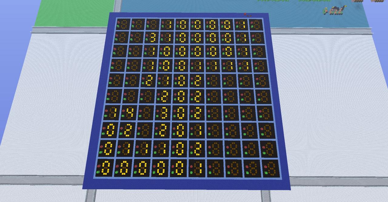 Fully functional Minesweeper Minecraft Map