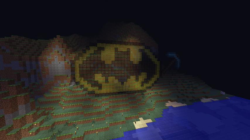 Batman Logo made of Stained Glass Minecraft Map