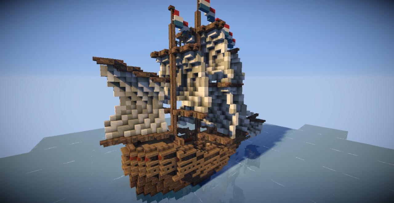 First attempt at a stylish medieval ship. Minecraft Map