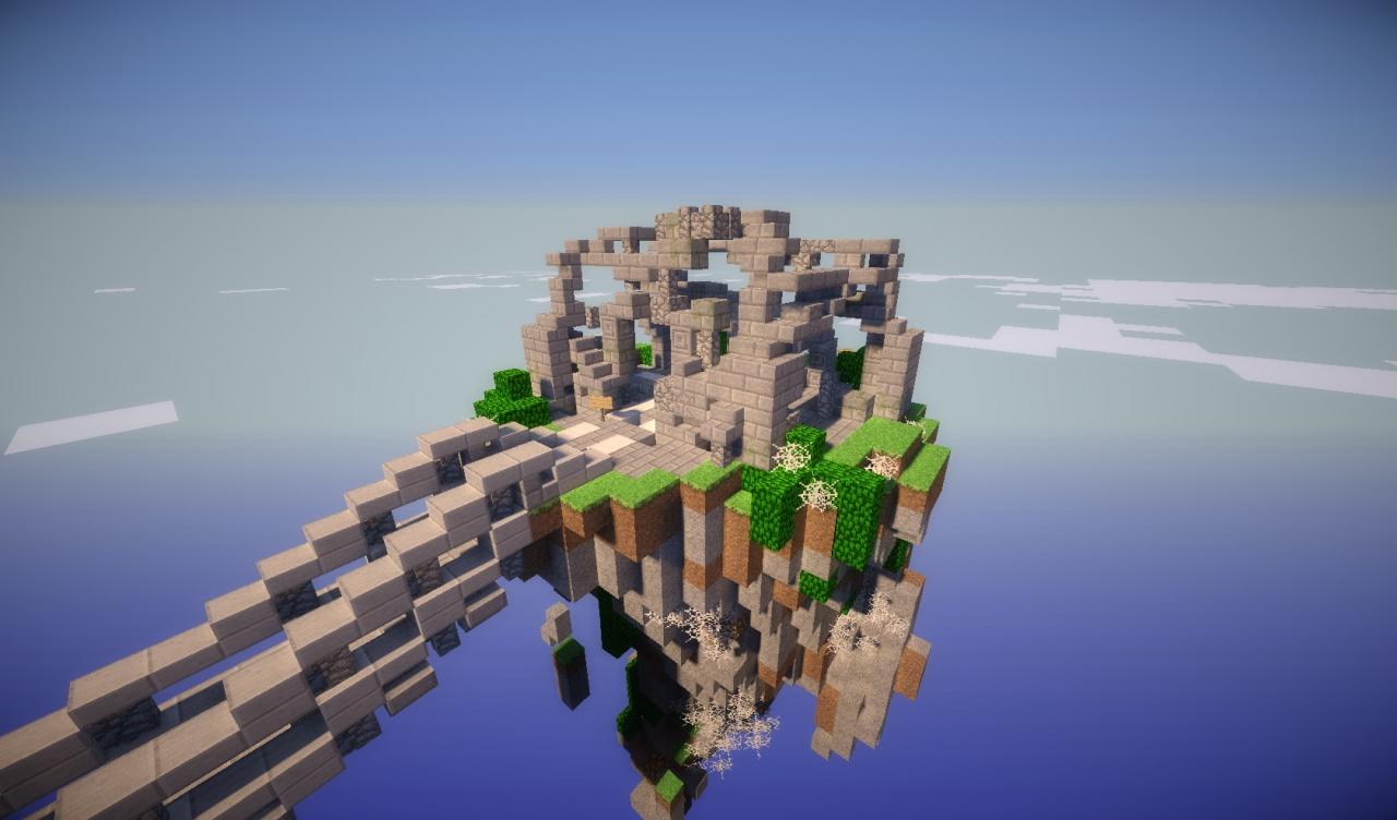 flying temple island Minecraft Map