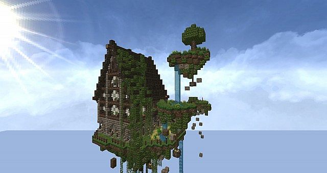 Flying Island with House Minecraft Map