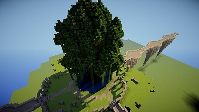 Floating overgrown/ ruin server hub Minecraft Map