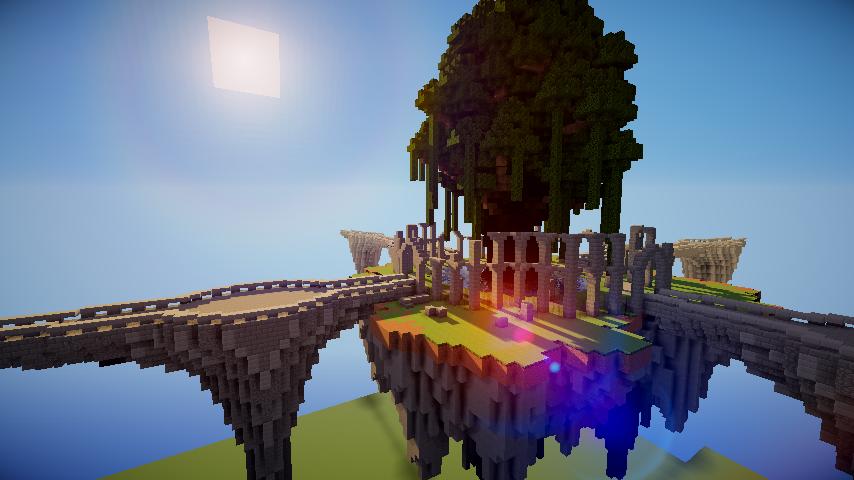 Floating overgrown/ ruin server hub Minecraft Map