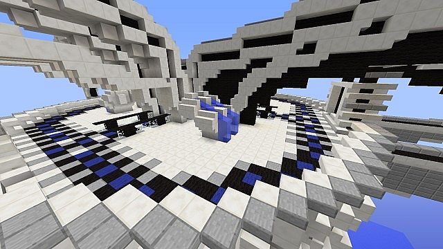 First Futuristic Build Ever, Built a Server Hub! Minecraft Map