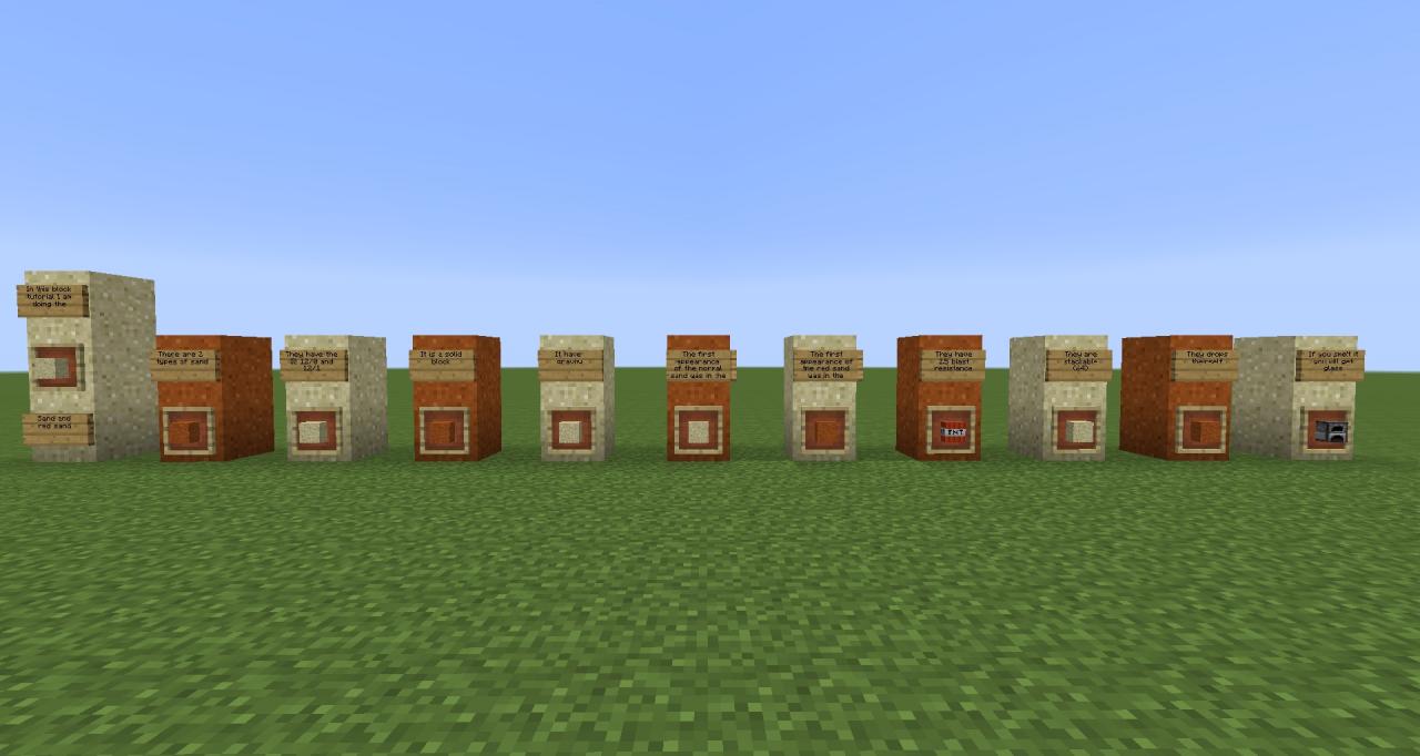 Block tutorial: Sand and red sand (12/0 and 12/1) Minecraft Map
