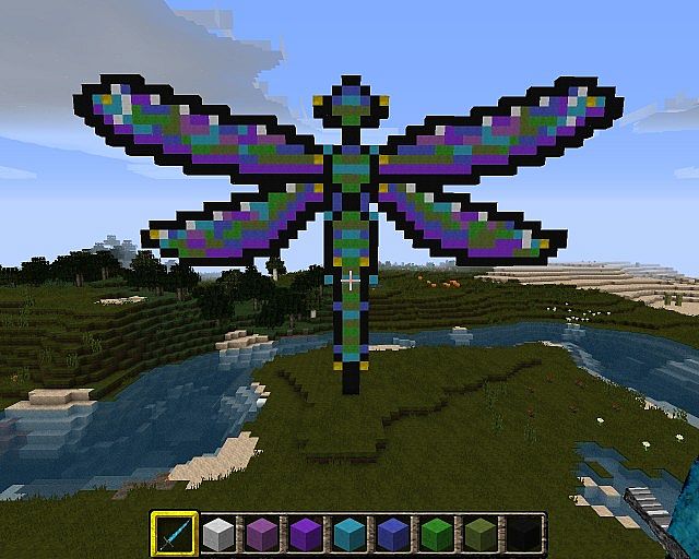 Dragonfly pixel art Minecraft Map