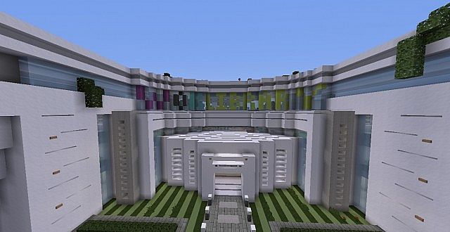 WOK Futuristic Modern concept library!!!! Minecraft Map