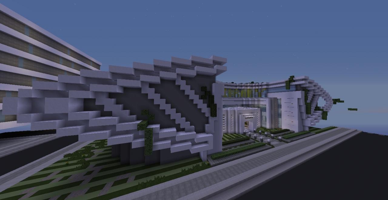 WOK Futuristic Modern concept library!!!! Minecraft Map