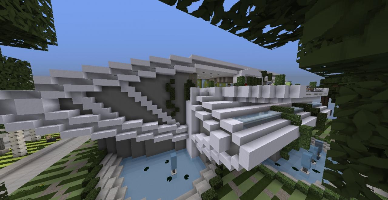 WOK Futuristic Modern concept library!!!! Minecraft Map