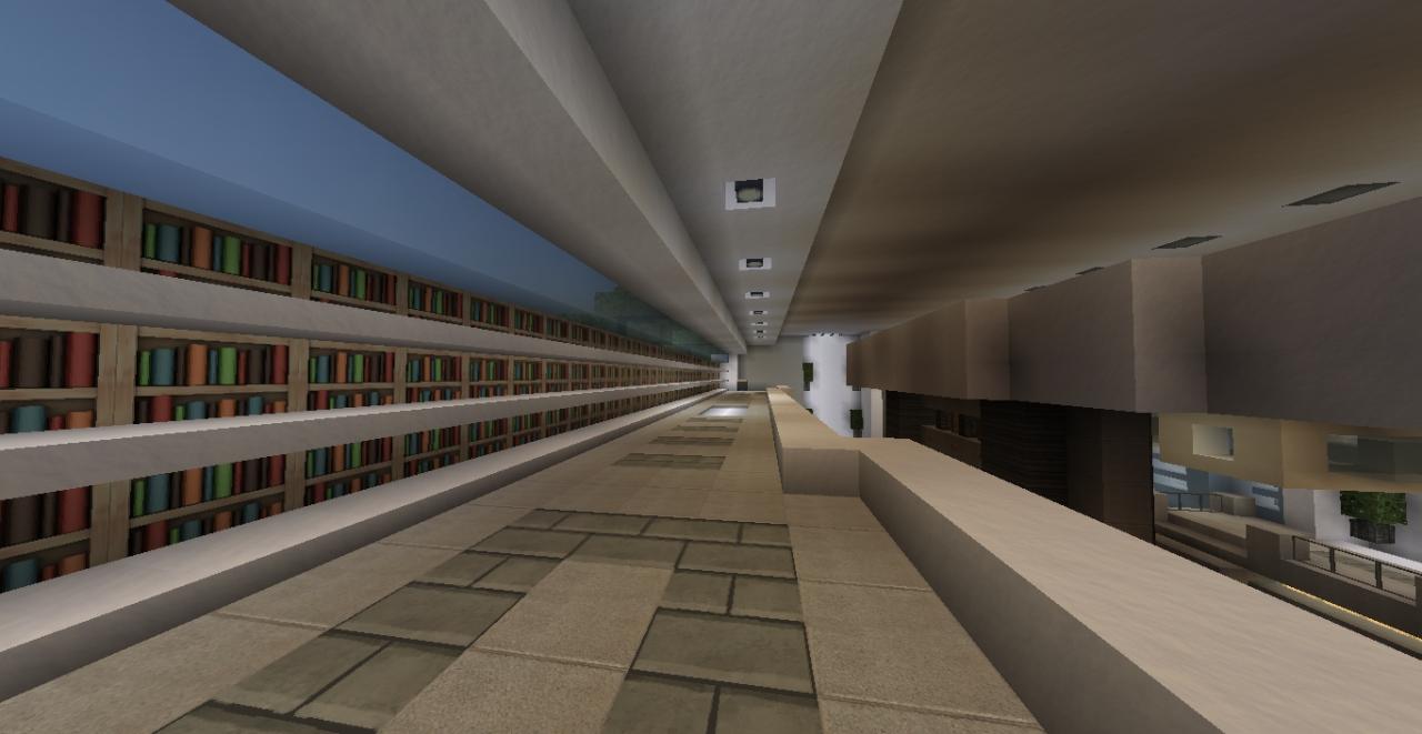 WOK Futuristic Modern concept library!!!! Minecraft Map