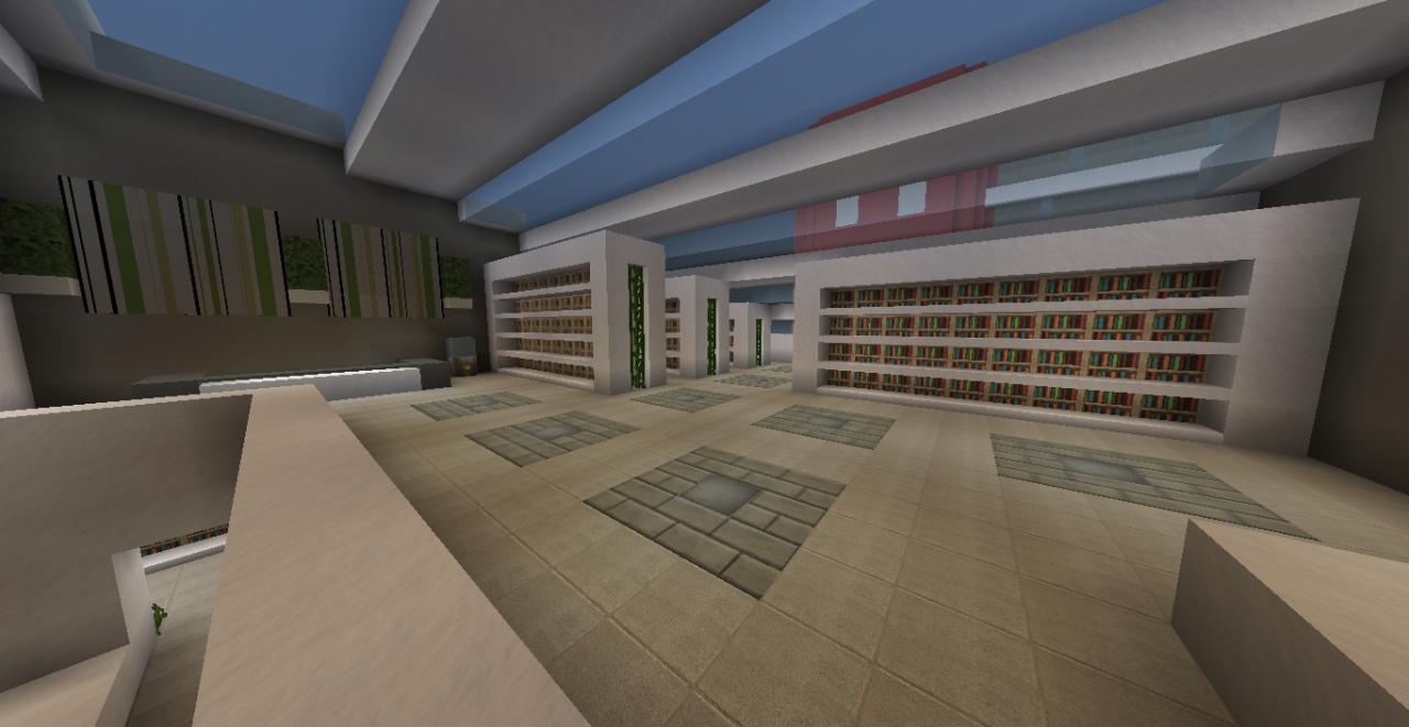 WOK Futuristic Modern concept library!!!! Minecraft Map