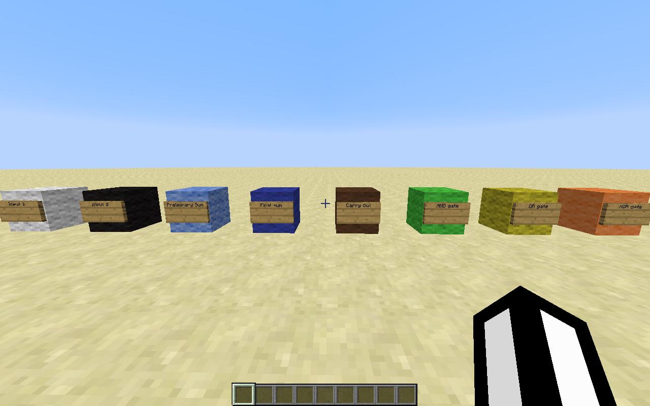 8 bit binary adder Minecraft Map