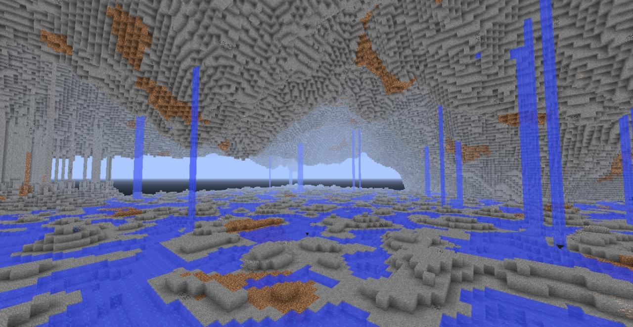 snow mountains with huge cave Minecraft Map