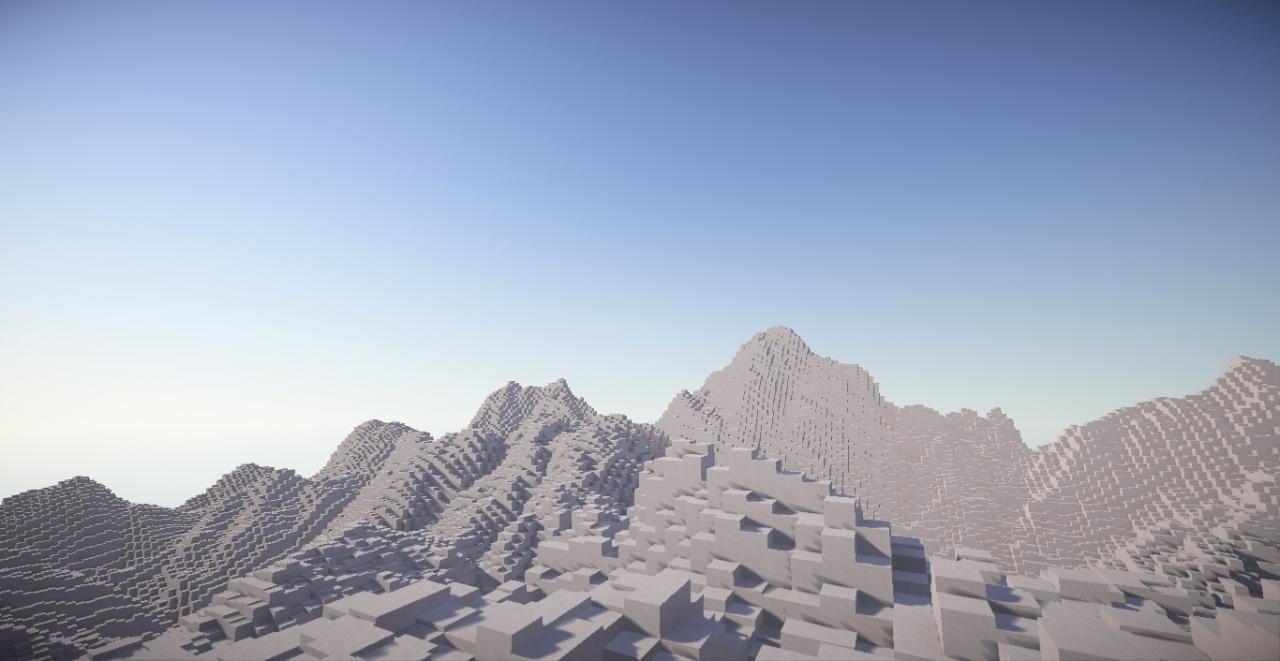 snow mountains with huge cave Minecraft Map