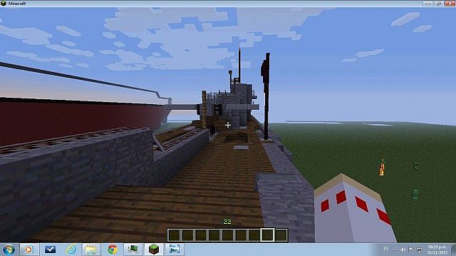 Submarine I-400 (Japanese Submarine Base WW II). Minecraft Map