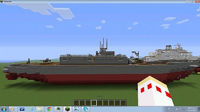 Submarine I-400 (Japanese Submarine Base WW II). Minecraft Map