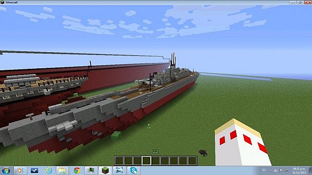 Submarine I-400 (Japanese Submarine Base WW II). Minecraft Map