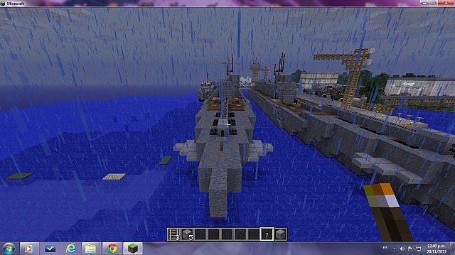 Submarine I-400 (Japanese Submarine Base WW II). Minecraft Map