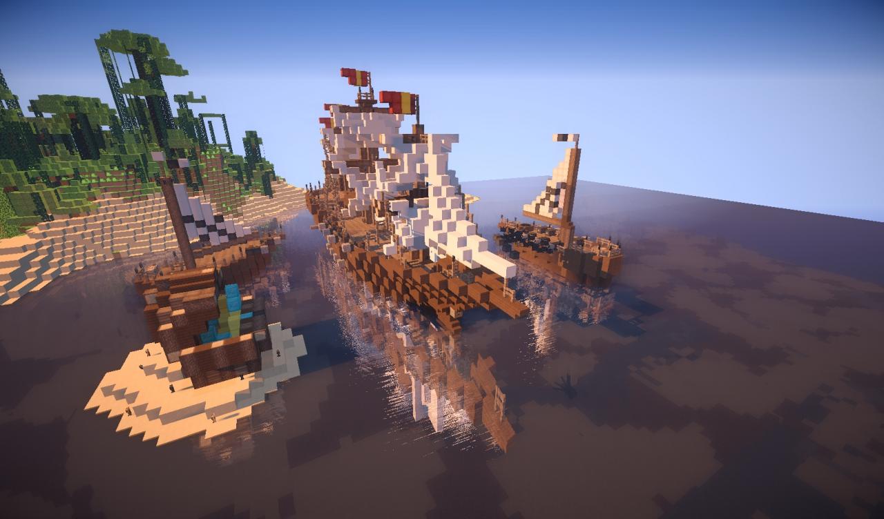 Pirate's Ship with Spanish Flag Minecraft Map