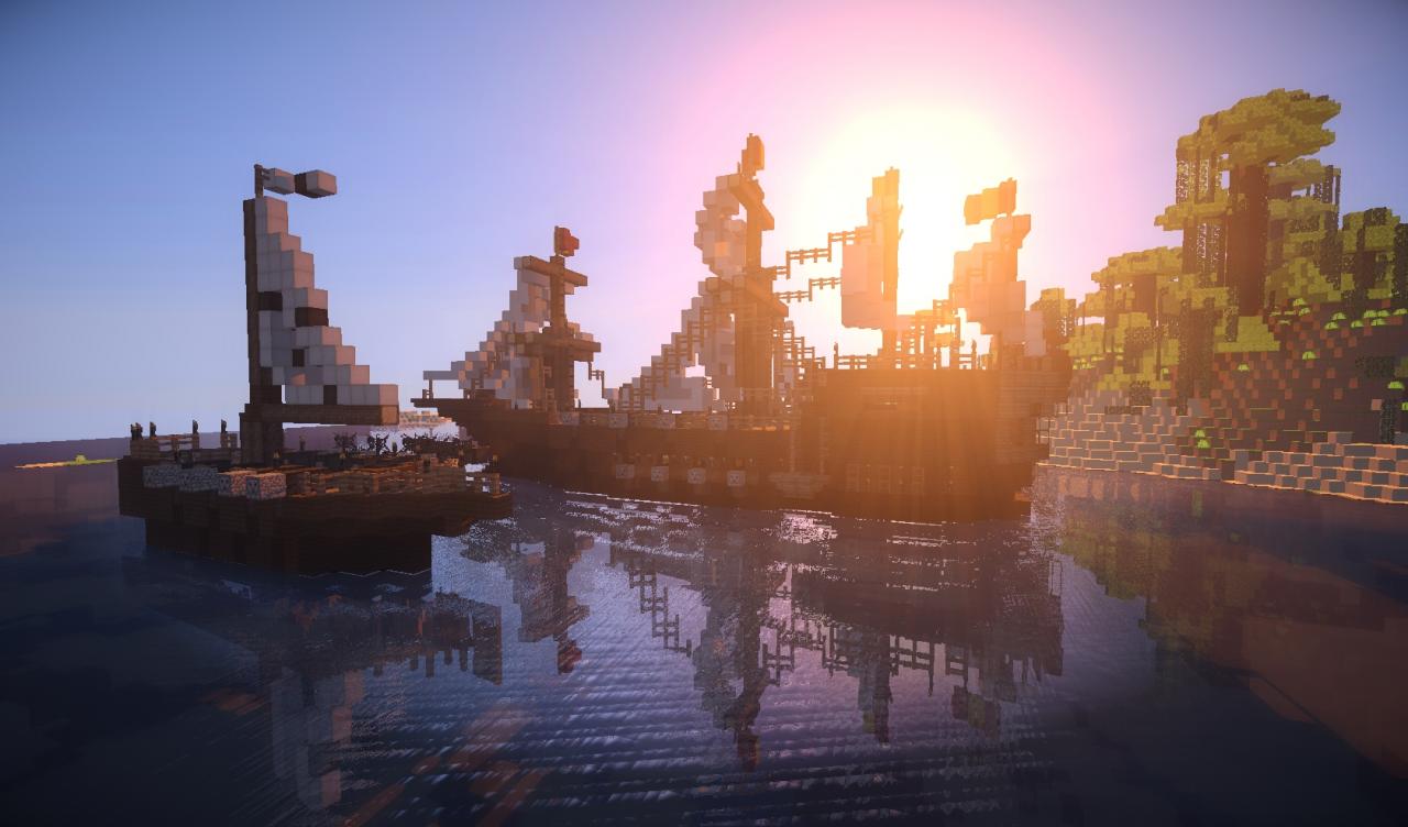 Pirate's Ship with Spanish Flag Minecraft Map