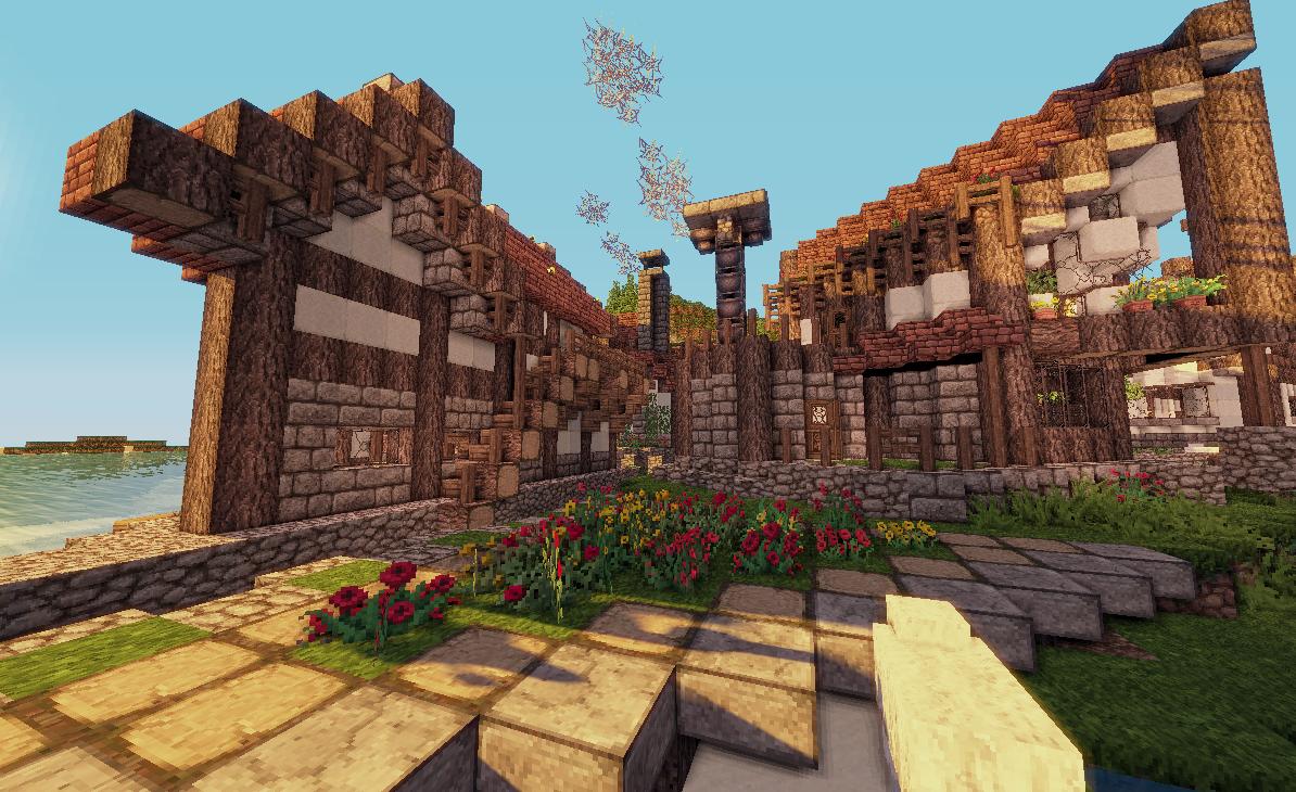 village by a small lake Minecraft Map