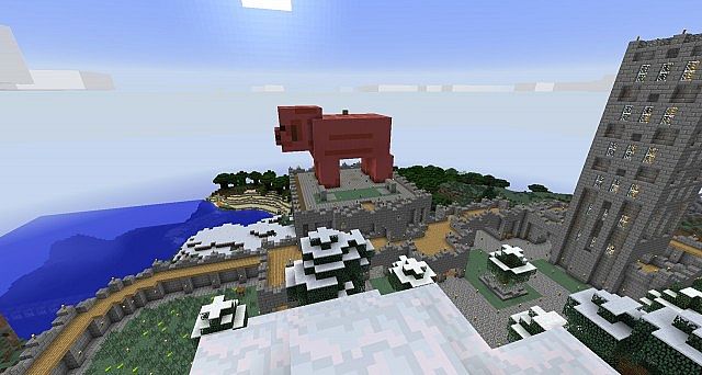 Pig Statue - Hardened Clay Survival Minecraft Map