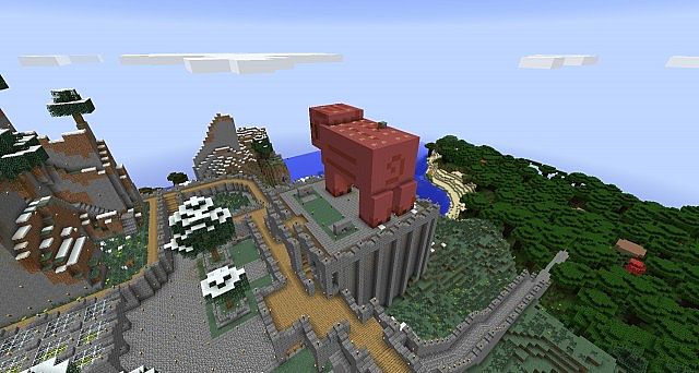 Pig Statue - Hardened Clay Survival Minecraft Map