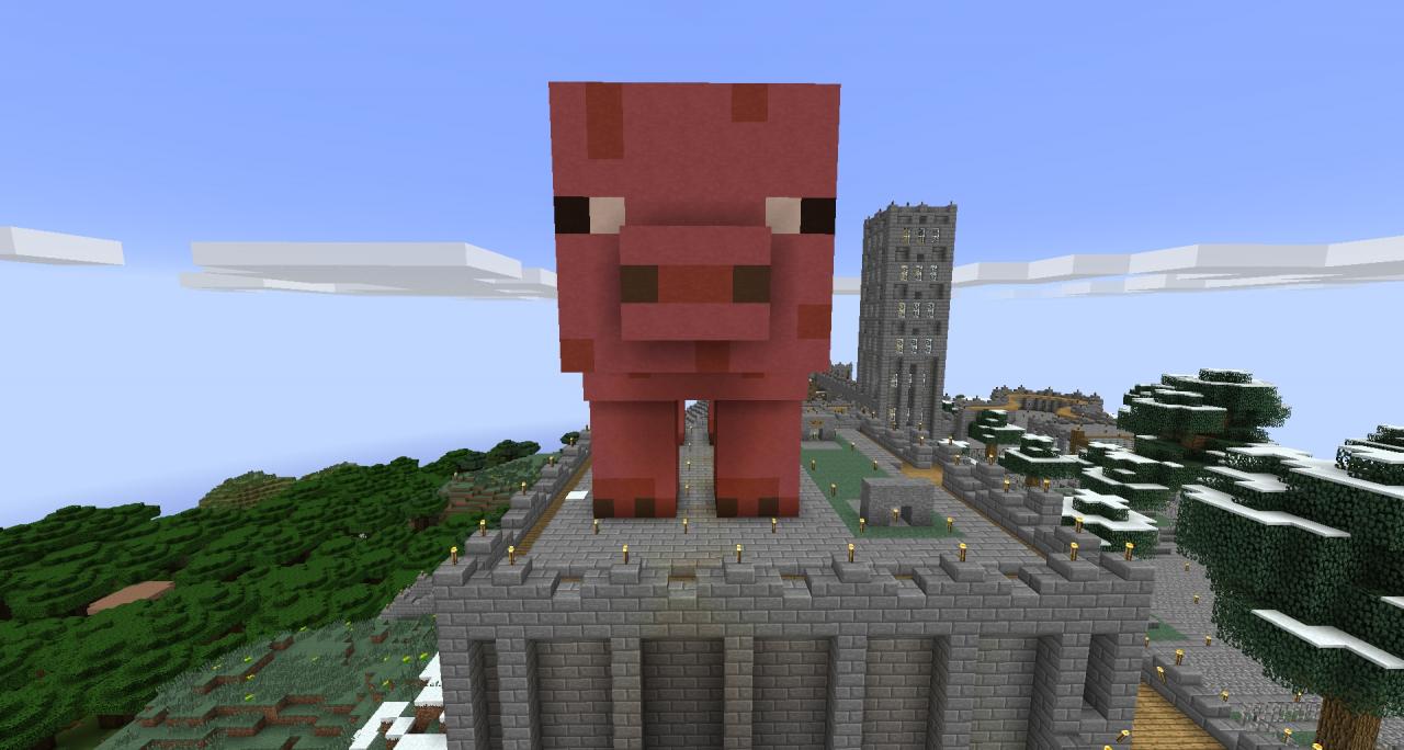 Pig Statue - Hardened Clay Survival Minecraft Map