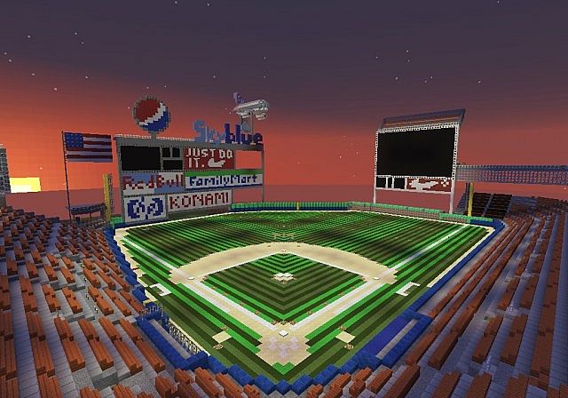 SkyBlue Field (baseball) Minecraft Map