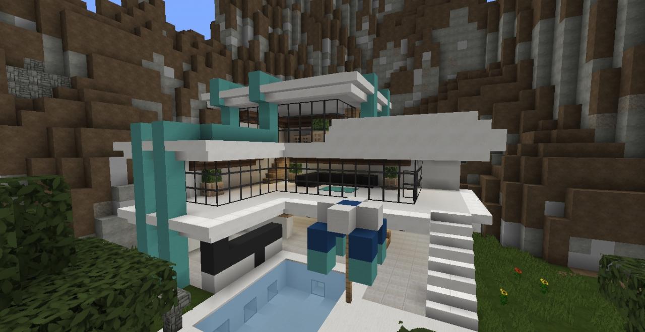 Cyan =A Modern Home= [Pop Reel!] ~ puzzledethan Minecraft Map