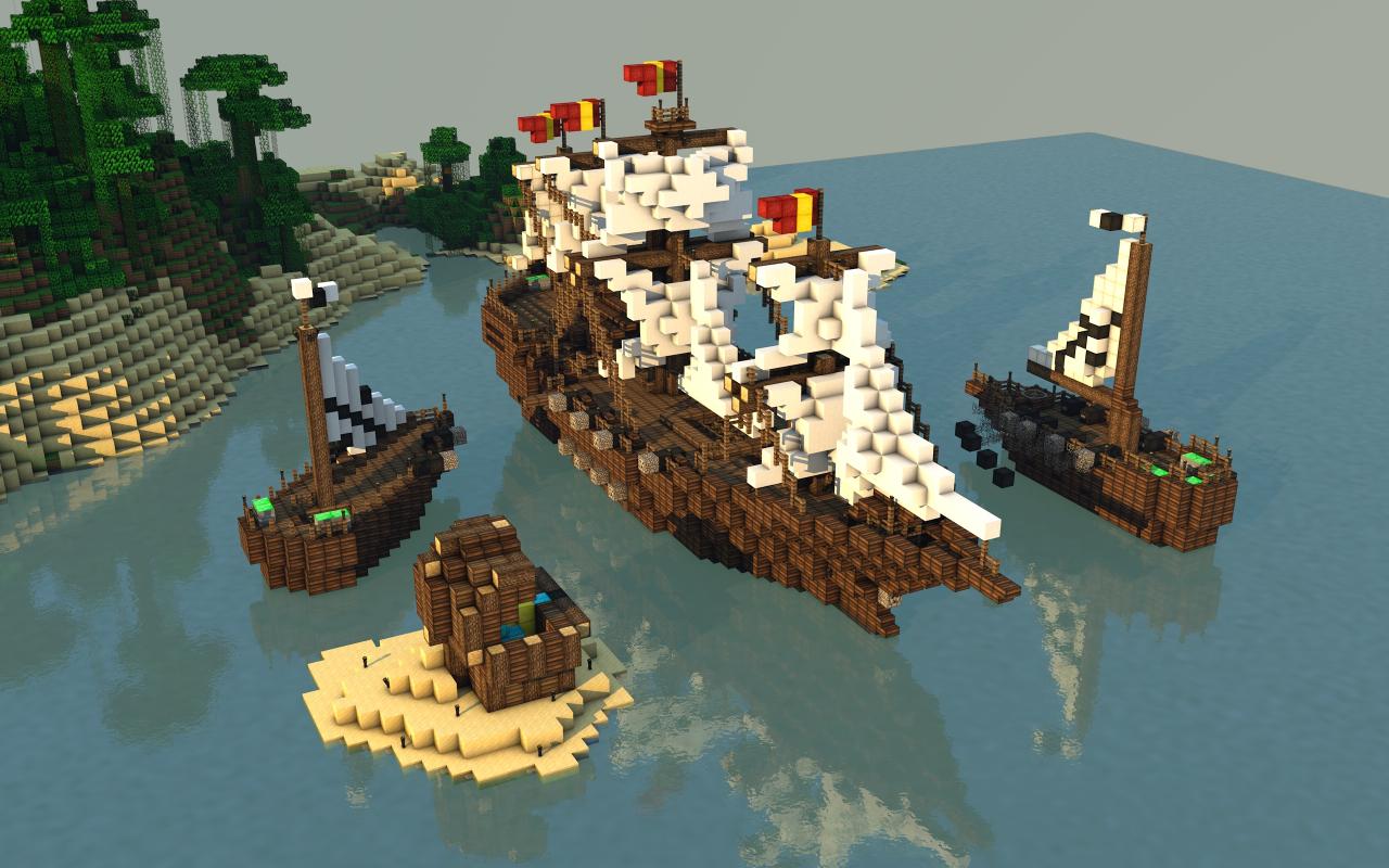 Pirate's Ship with Spanish Flag Minecraft Map