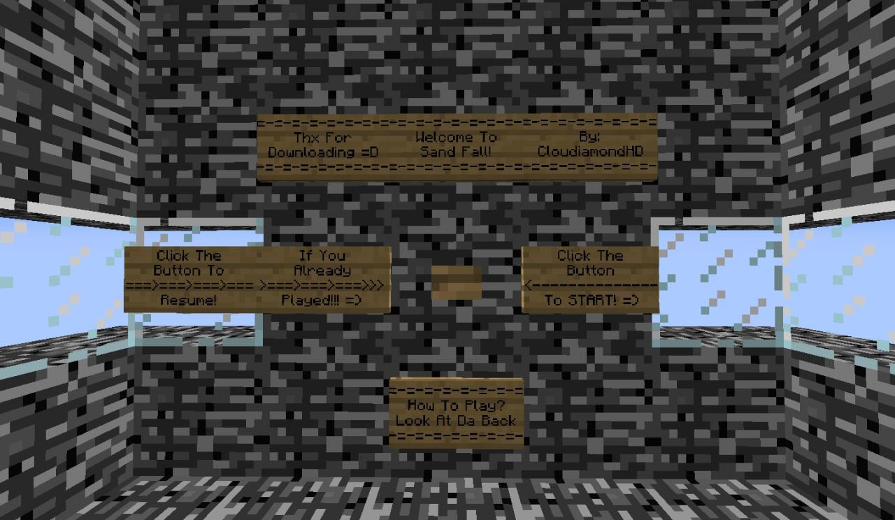 Falling Sand A Minigame By: CloudiamondHD Minecraft Map