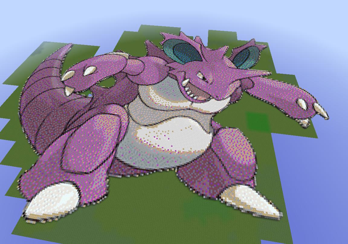 Huge nidoking pixel art Minecraft Map