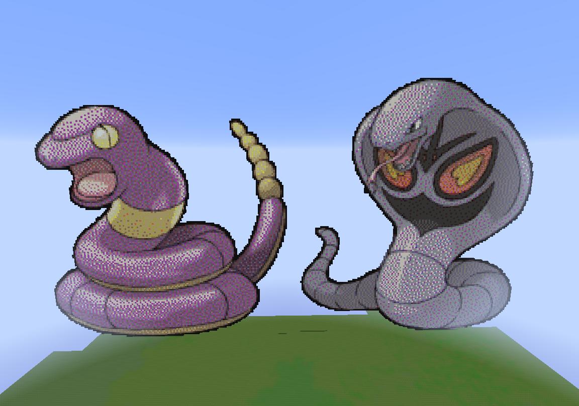 Ekans and arbok pixel art Minecraft Map