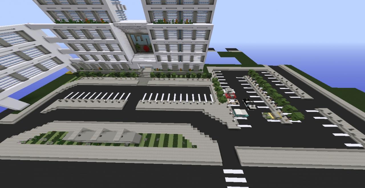 MODERN WATERFRONT HOSPITAL wip!! Minecraft Map