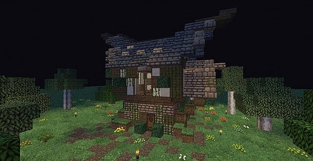 Medieval House on flat world Minecraft Map