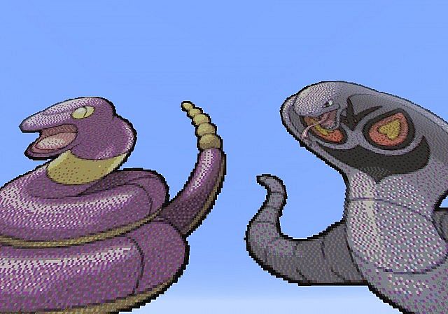Ekans and arbok pixel art Minecraft Map