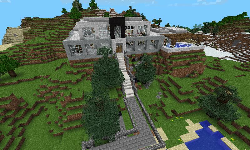 Medium Modern House on a hill Minecraft Map