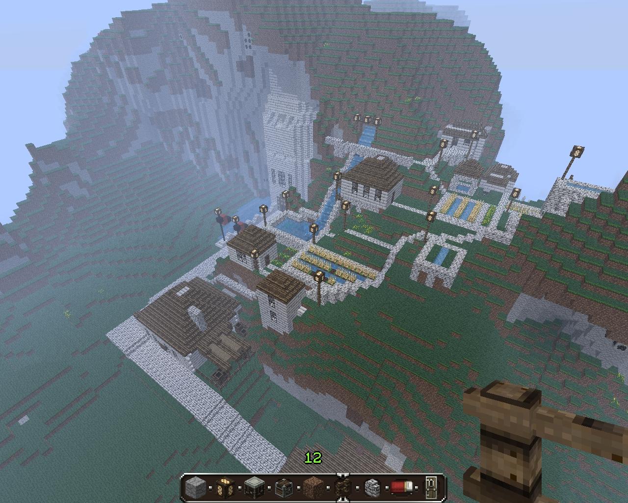 Small island castle with village Minecraft Map