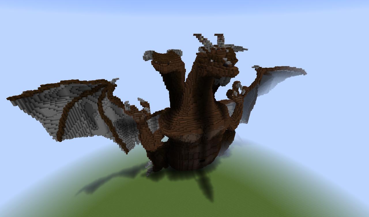 3-Headed Dragon Pixel Art (first attempt on 3D art) Minecraft Map