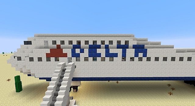 Delta Airlines Boeing 747 Minecraft Map