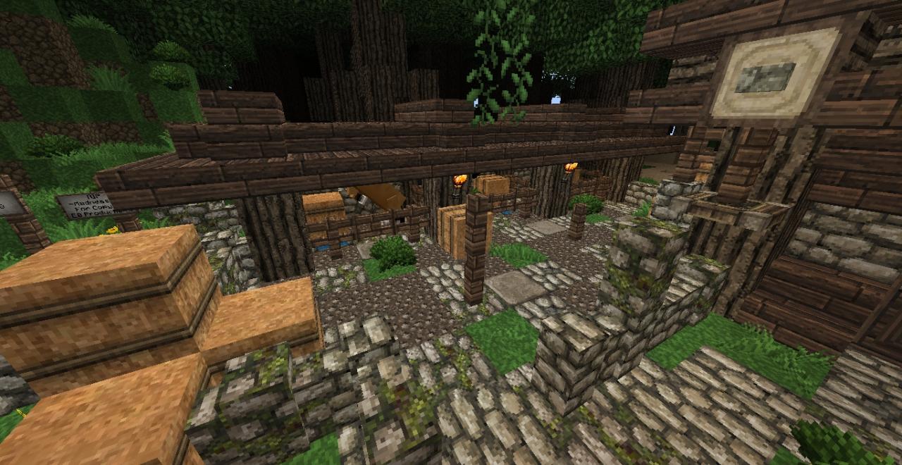 Small Village w/ Custom Island | Custom Terrain + Trees etc Minecraft Map