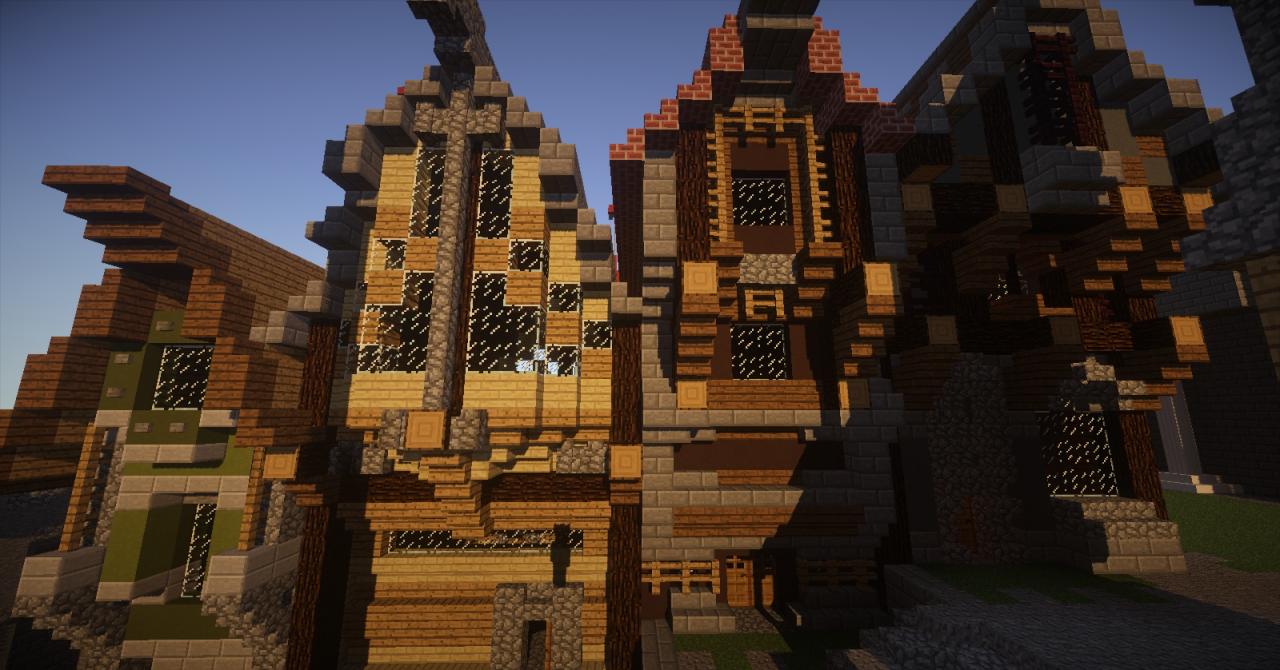 MagmuMC Medieval RP/PVP Alley Houses Minecraft Map