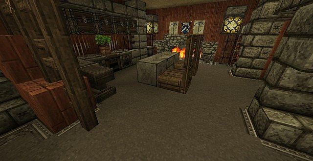 [Spoiler] Secret Medieval Hideaway Interior Minecraft Map