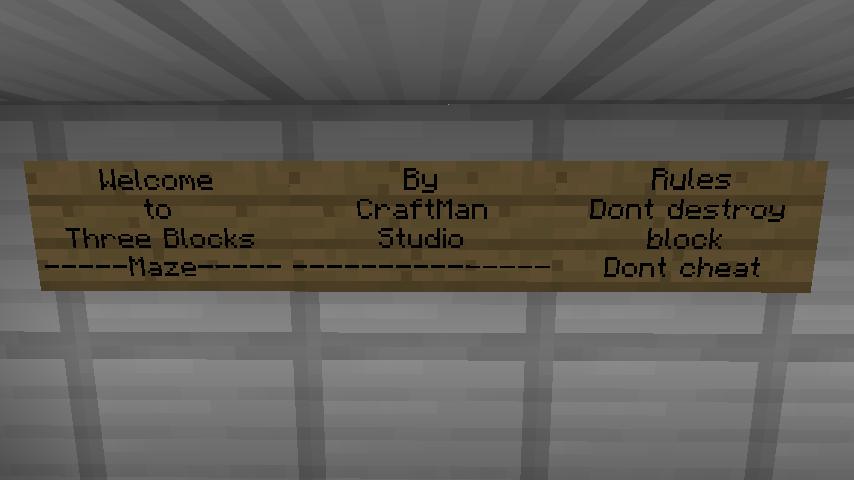 Three Blocks Maze Minecraft Map