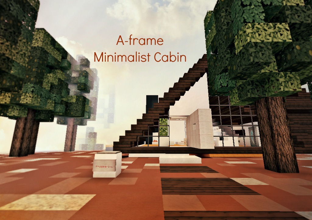 Minimalist A-frame Cabin | ProsperIvy Architects Minecraft Map