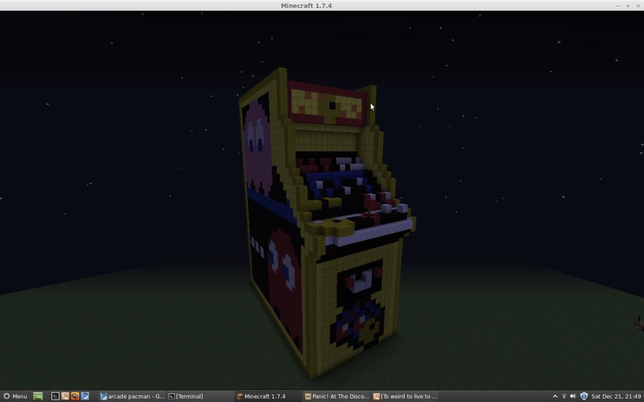 Pac-Man Arcade Cabinet 9 subs Celebration Minecraft Map