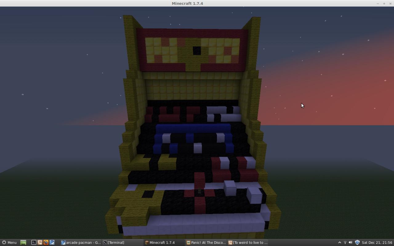 Pac-Man Arcade Cabinet 9 subs Celebration Minecraft Map