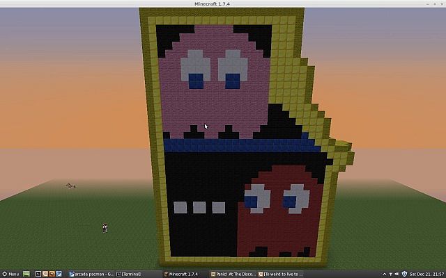Pac-Man Arcade Cabinet 9 subs Celebration Minecraft Map