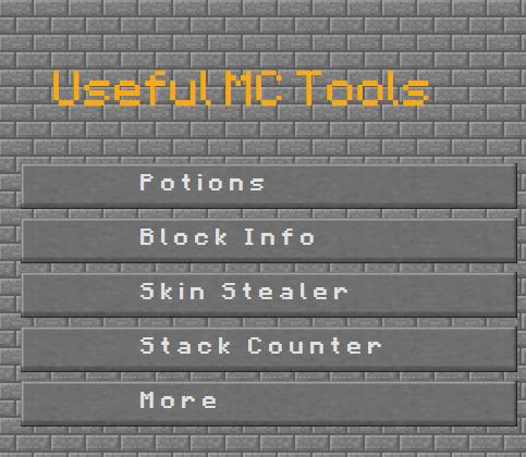 Useful MC Tools [Backup][Potion guide][Item Info][Skin stealer] AND ...